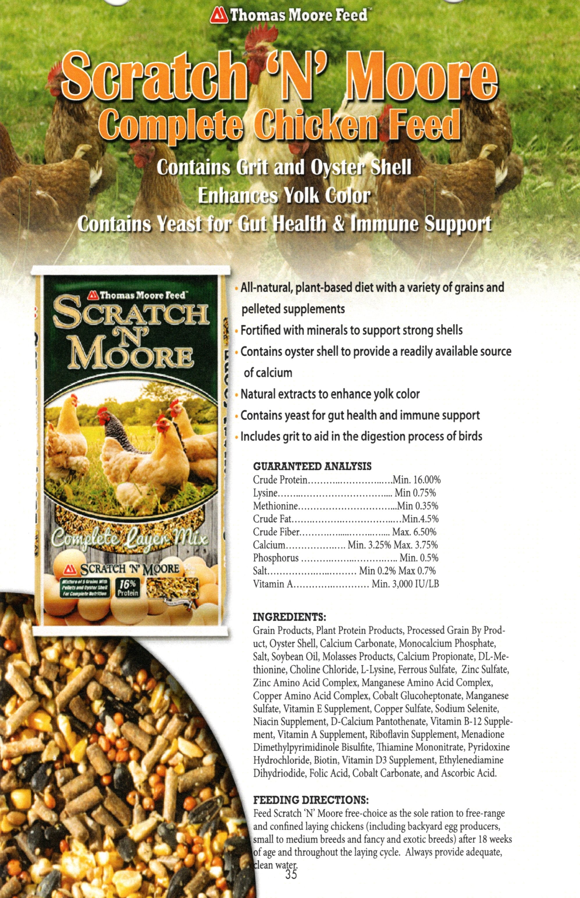 SCRATCH AND MOORE POULTRY COMPLETE 50# - THOMAS MOORE FEED – Steglich ...